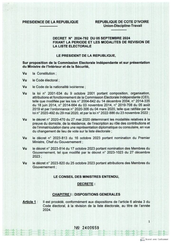 Révision de la liste électorale du 19 octobre au 10 novembre : Un ...