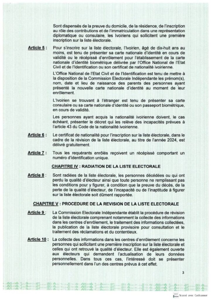 Révision de la liste électorale du 19 octobre au 10 novembre : Un ...